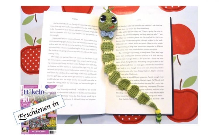 Häkelanleitung "Bücherwurm" Lesezeichen - myPatterns.de